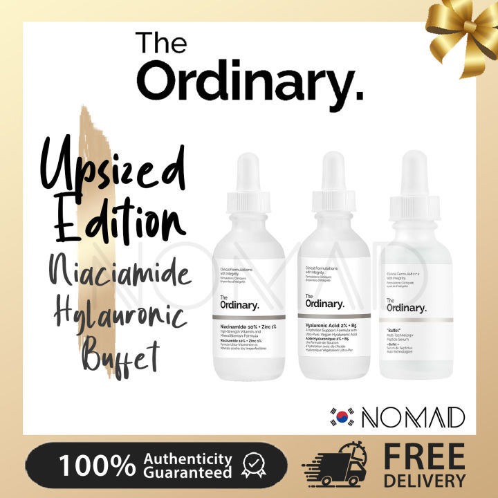 THE ORDINARY] Niacinamide / Hyaluronic Acid / Buffet - Upsized (60ml ...