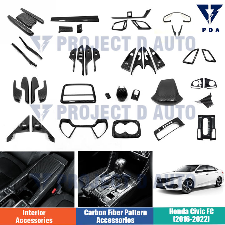Honda Civic FC 2016-2022 Carbon Fiber Pattern Steering Wheel window ...