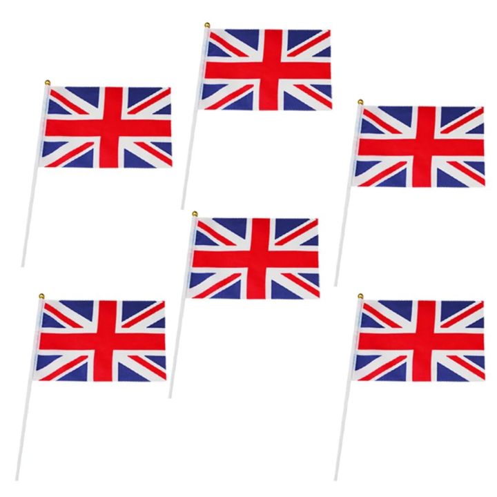 6pcs Union Jack Hand Waving Flag Royal UK GB Great Britain Flags mini ...