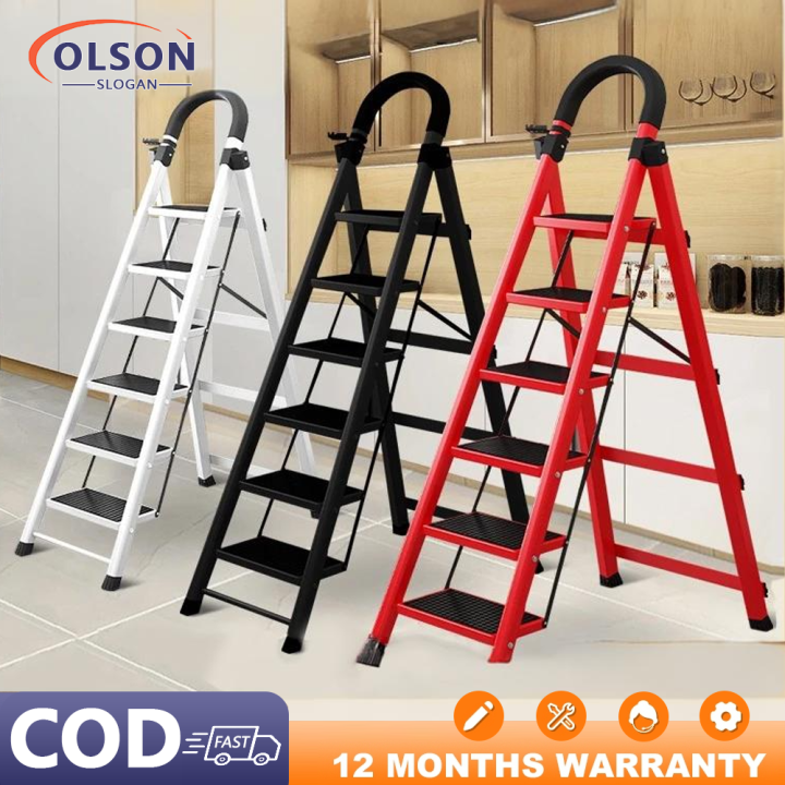 Collapsible ladder Carbon steel thick ladder 3/4/5/6 portable household ...
