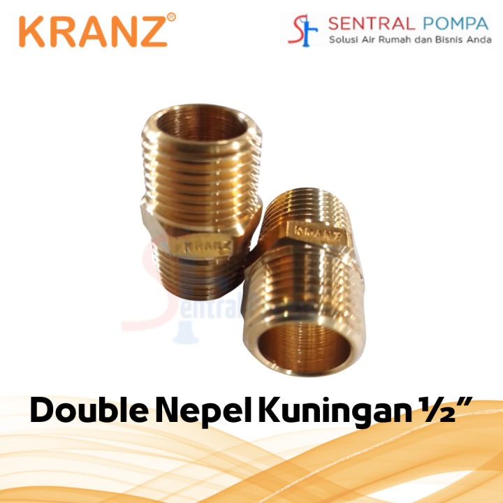 Double Nepel Kuningan 1/2" KRANZ Double Neple 1/2 inch Nipple | Lazada ...