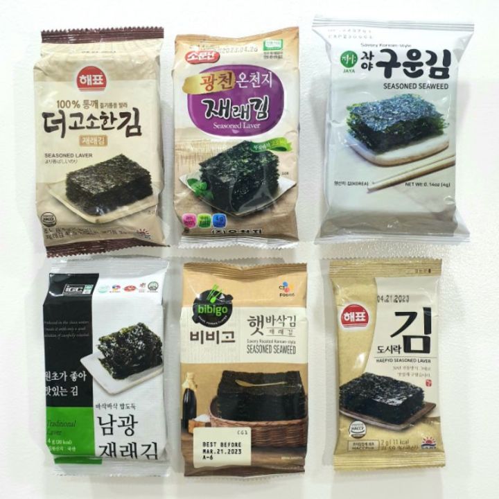 Bibigo/Jaya/Haepyo/Namkwang/Somunnan Korean Roasted Seaweed Nori ...