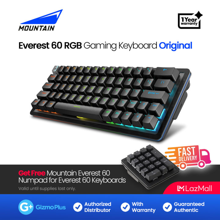 MOUNTAIN Everest 60 RGB Gaming Keyboard - 60% with Arrow Keys, lubed ...
