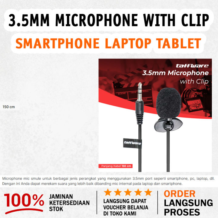 Microphone Clip | Hi-Quality Microphone Koneksi 3.5mm Kompatibel Dengan ...