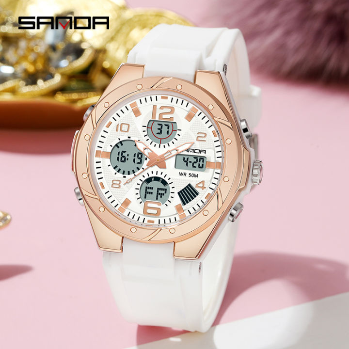 SANDA Brands Female Students Fashion Chrono Sport Watch Waterproof ...
