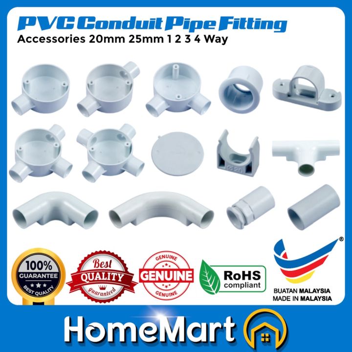 PVC Conduit Pipe Fitting Accessories 20mm 25mm 1 2 3 4 Way Box Tee ...