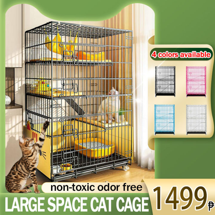 Heavy Duty Pet Cage Cat Dog 2/4 Layer Large Carrier Easy Assemble ...