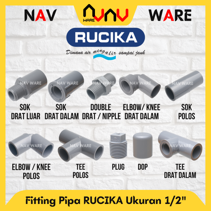 RUCIKA Fitting Pipa PVC AW 1/2 Inci Original - Sok Drat Luar SDL ...
