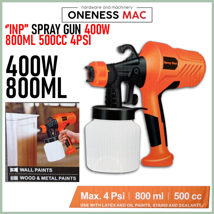 INP SPRAY GUN - 400W / 800ML / 500CC /4PSI | Lazada