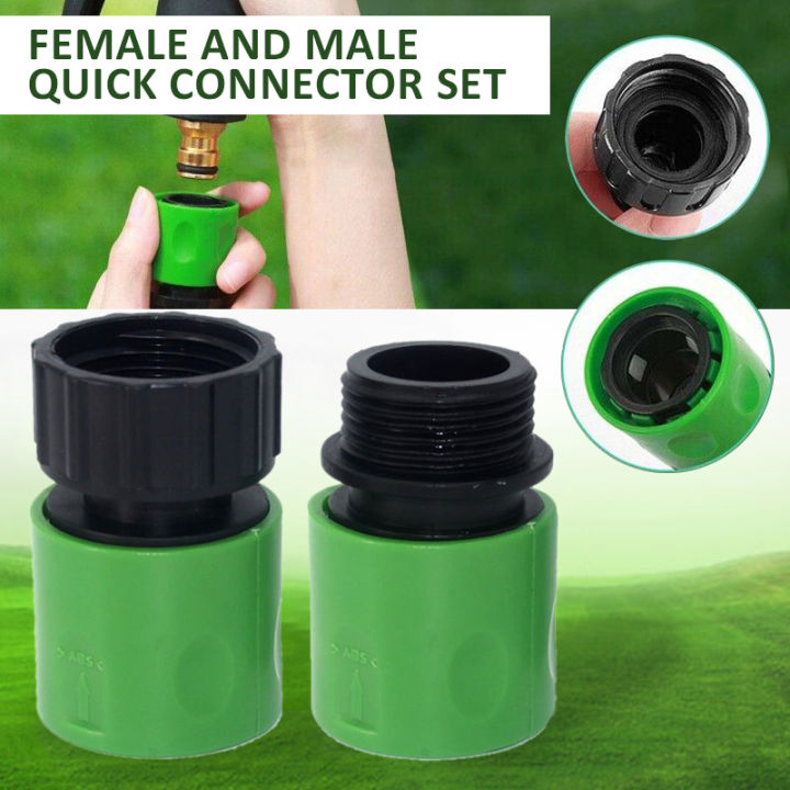 3/4" Female Male Hose Pipe Fitting Kit Garden Water Connector Quick ...