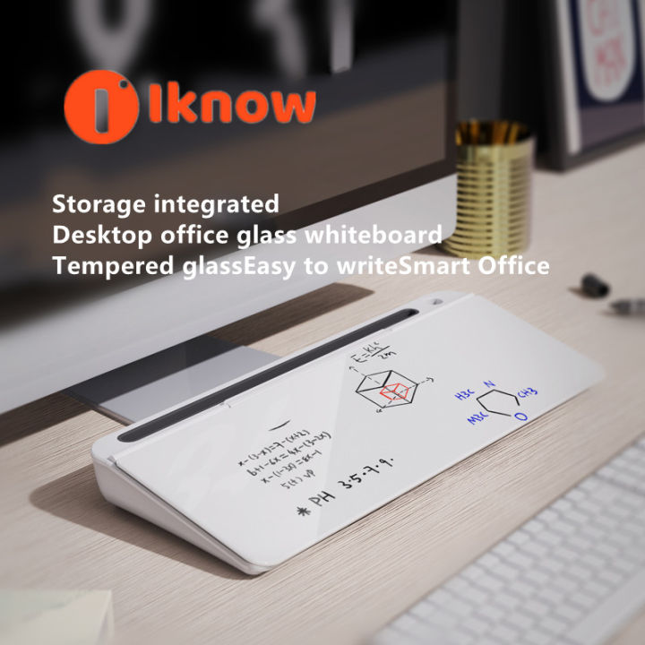 I know Desktop office glass whiteboard， Quartet Glass Desktop Computer ...