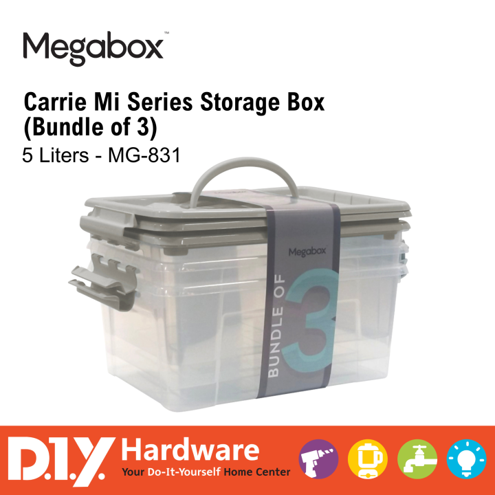 MEGABOX MG-831 Carrie Mi Series Storage box 5 Liters (Bundle of 3 ...