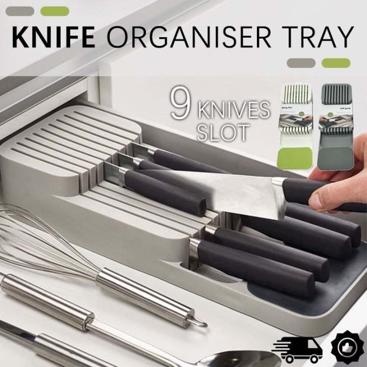 CHEAPEST Drawer Store Knife Organiser Tray Plastic Knife Holder Knives ...
