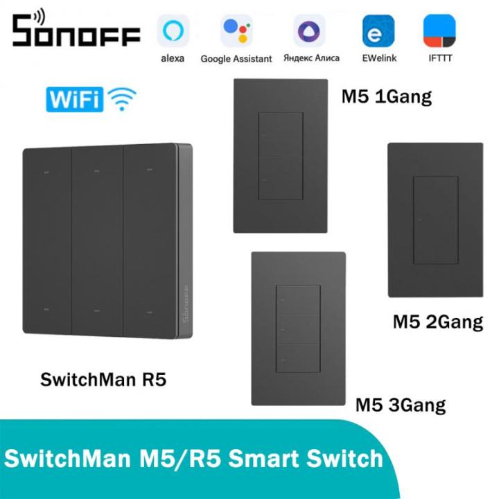 【Wecrav】 SONOFF R5 / M5 SwitchMan Smart Wall Switch 1/2/3 Gang Push ...
