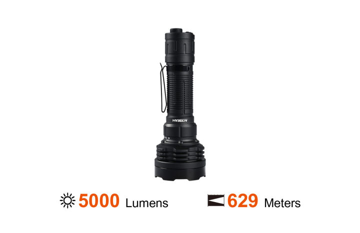 ACEBEAM P18 Tactical Flashlight with Dual Tail Switch, 5000 High Lumens ...