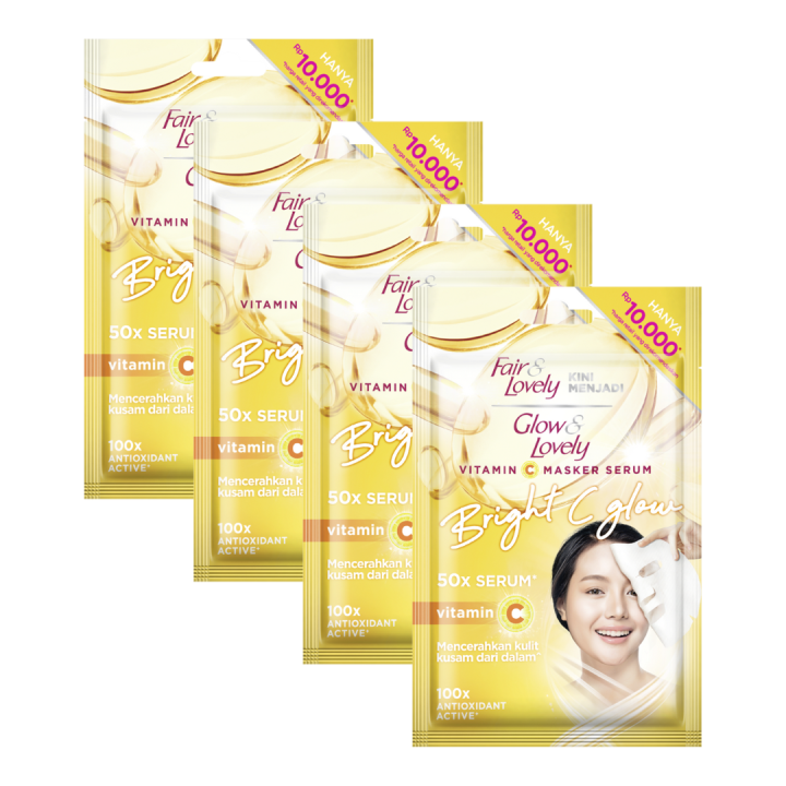 Glow & Lovely Vitamin C Serum Sheet Mask 20g Four Pack | Lazada Indonesia