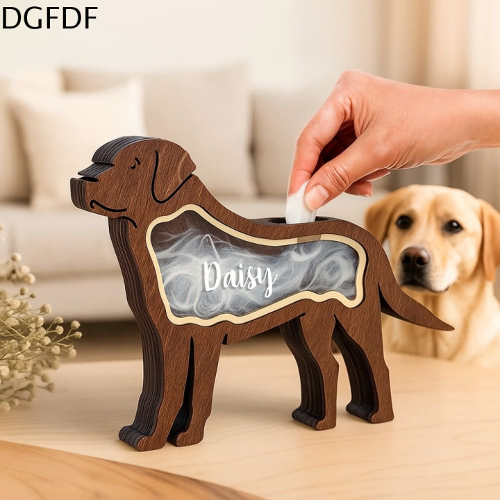 DGFDF อนุสรณ์ กล่องอนุสรณ์ขนสุนัข ป้องกันฝุ่น ไม้เนื้อแข็ง กล่องเก็บขน ...