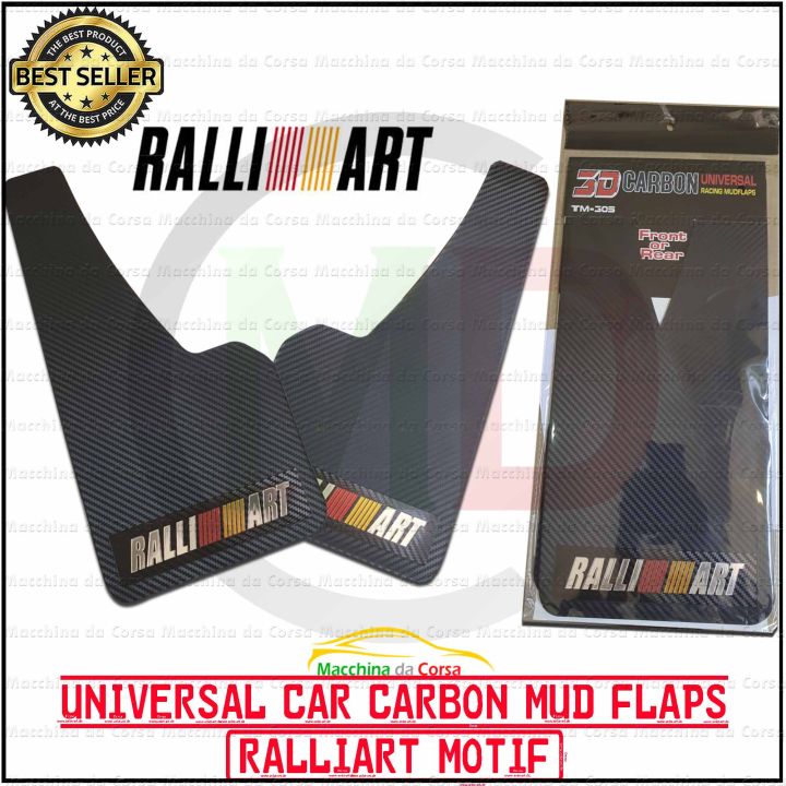Ralliart 3D Universal Racing Carbon Mud Flaps / Carbon Mud Flap (2 pcs ...