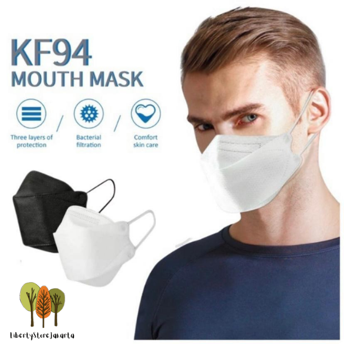 Masker KF94 Korean Model Murah Disposable-KF94 (Putih/Hitam) | Lazada Indonesia