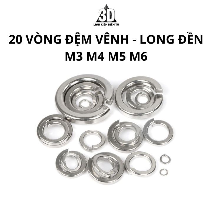 20 Vòng đệm vênh - Long đền M3 M4 M5 M6 dành cho máy in 3D, CNC | Lazada.vn