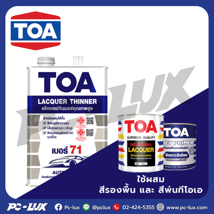 TOA ทินเนอร์ แลคเกอร์ รุ่น 71 ขนาด 1 แกลลอน สีใส | Lazada.co.th