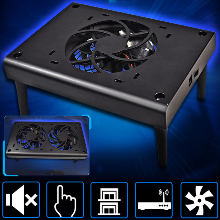 Single Dual Cooler Fan Router TV Box Stackable Cooling Fan USB Powered ...