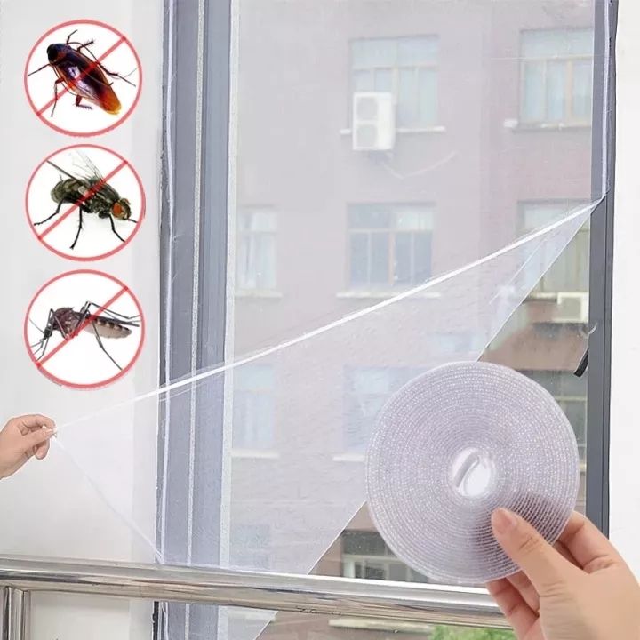 Mosquito Net Window Screen Curtain Self-adhesive Prevent Bugs Bees Fly ...