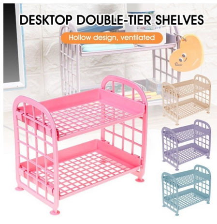 Rak Meja Plastik Mini 2 Tingkat Multifungsi Rak 2 Susun Rak Meja ...