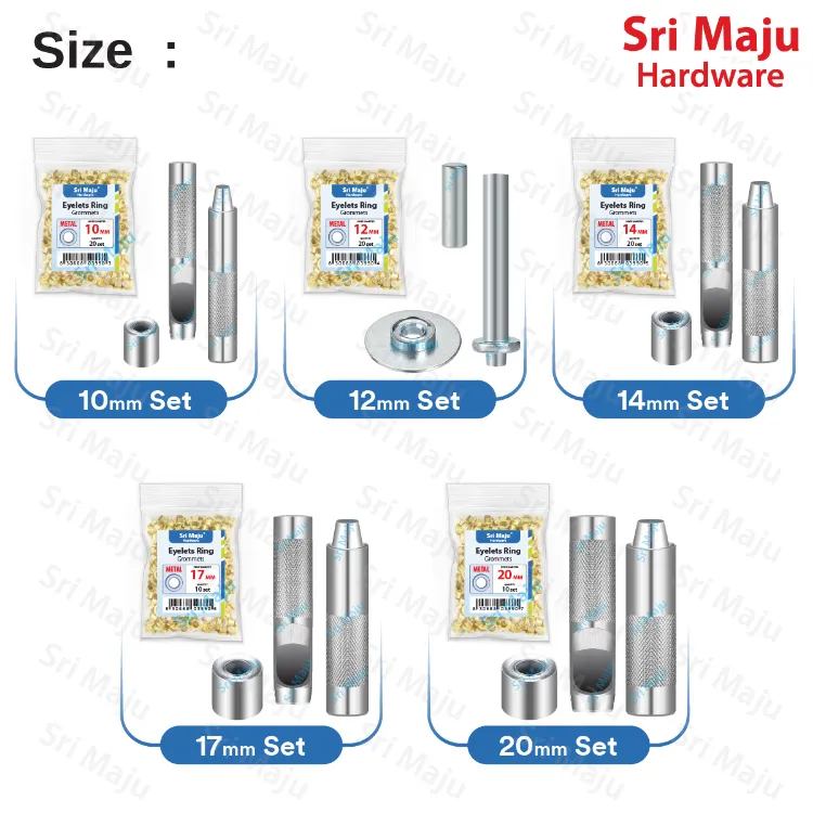 MAJU EYS Grommet Eyelet Install Tool Kit Package Set Punch to Set Leather Hollow Cutter Canvas ...