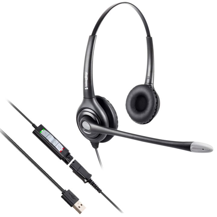 USB Headset for Plantronics QD Connector Volume Control Noise ...