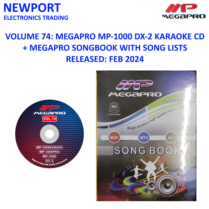 VOLUME 74 MEGAPRO MP-1000 CD AND SONGBOOK WITH COMPLETE SONG LISTS (RELEASED FEBRUARY 2024 ...