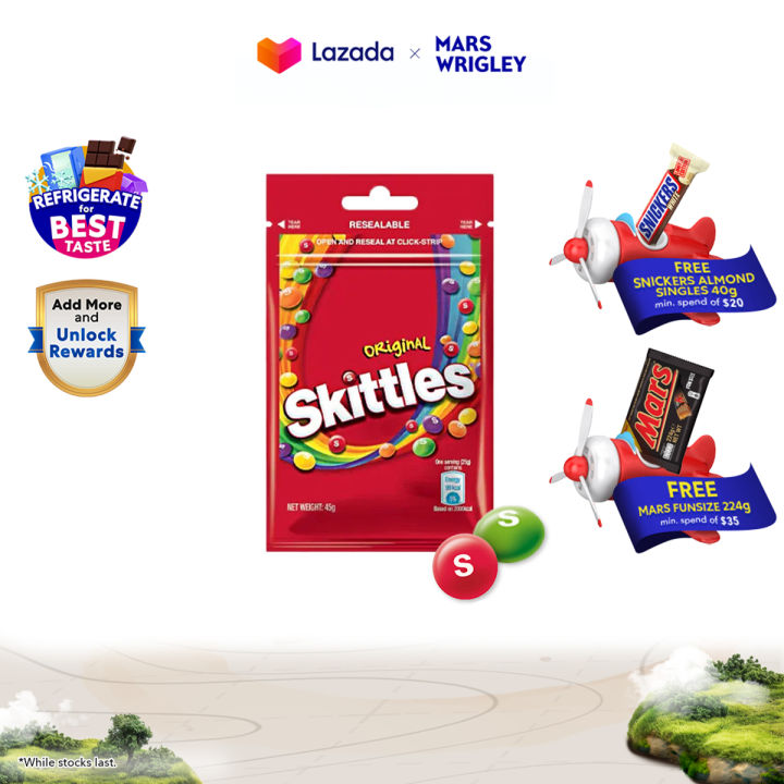 SKITTLES Original Bag 45g Chewy Candy / Fruity / Snacks | Lazada Singapore