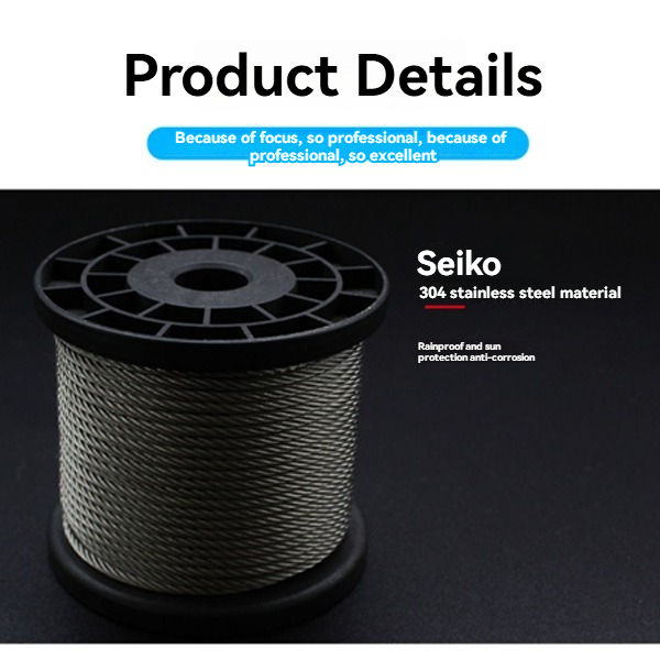 50M Long 304 Stainless Steel Cable Wire Rope 6mm 8mm 10mm 12mm | Lazada PH