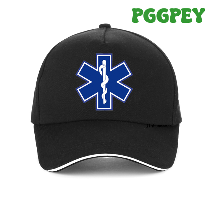 [PGGPEY] Star of Life Print Hat Cap EMT Paramedic Emergency Medicine ...