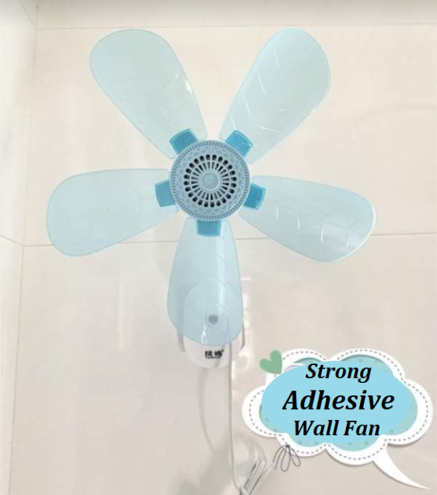 ZH Mini Wall Fan Strong Adhesive Wall Fan 5 Blades Mini Fan | Lazada PH
