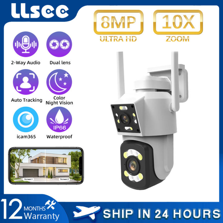 LLSEE icam365 4K dual lens wireless WiFi camera 360 CCTV monitoring ...