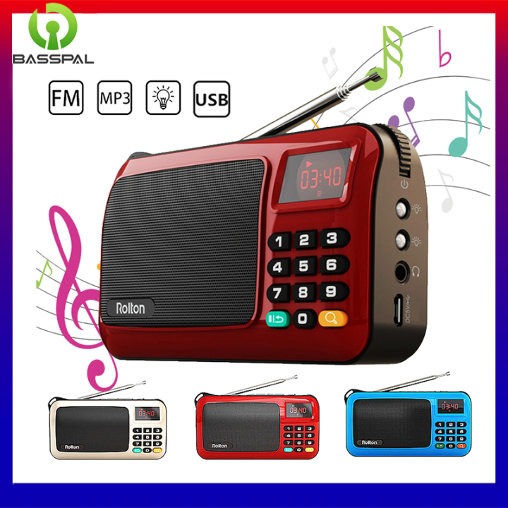 Rolton W405 Mini Portable FM Radio USB TF Radios Set Receiver Speaker ...