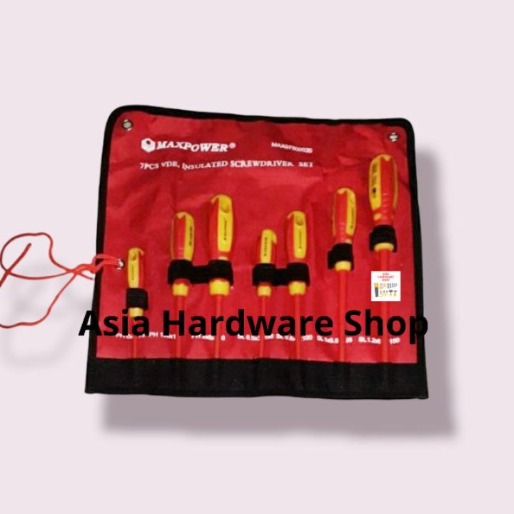MAXPOWER Obeng Listrik Set 7 Pcs 1000V Insulation Screwdriver | Lazada ...
