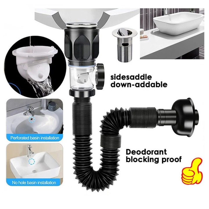 Universal Sink Drain Pipe Retractable Deodorant Sewer Drainage Water ...