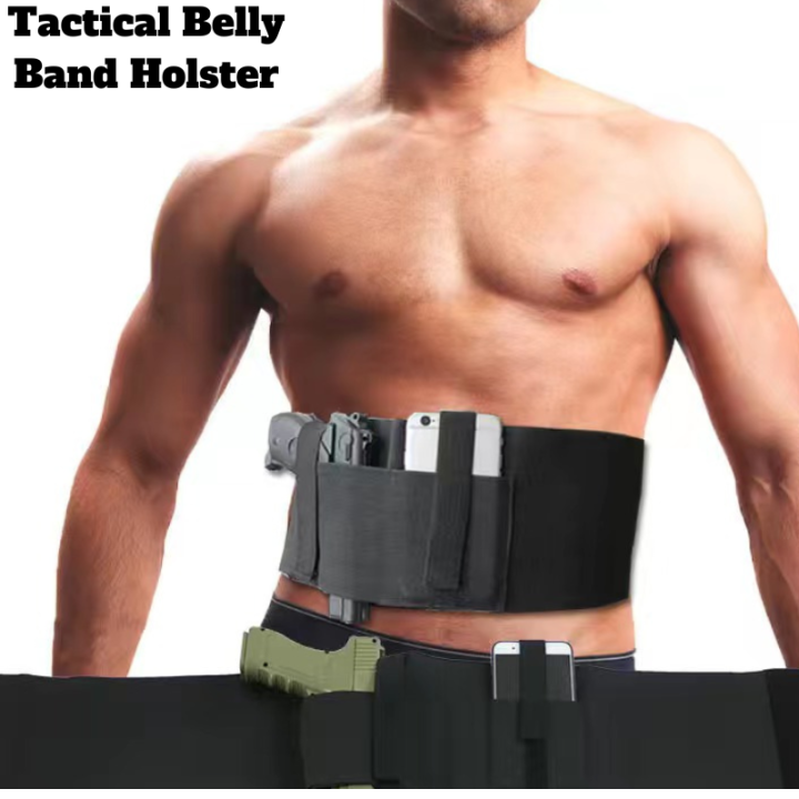 Tactical Belly Band Holster Universal Concealed Carry Pouch Girdle Belt ...