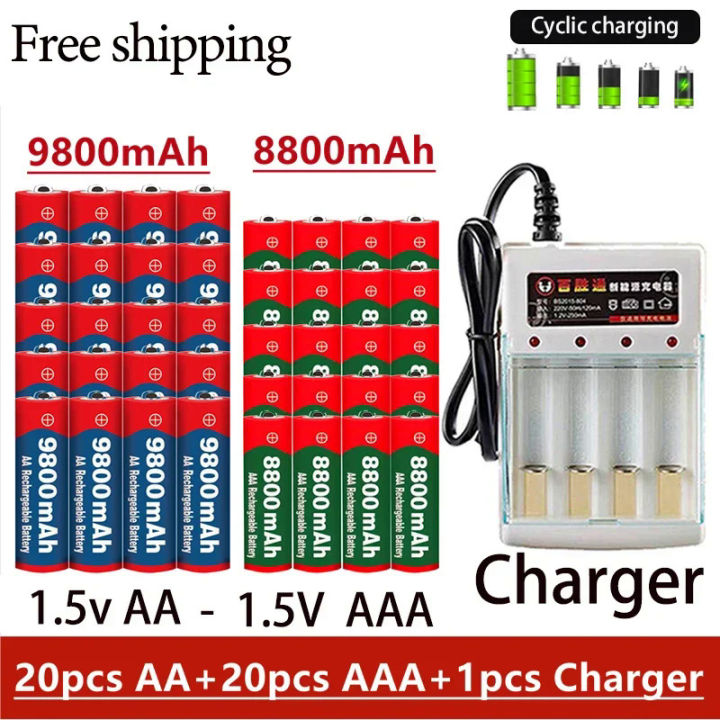 Bateri boleh dicas semula 1.5V AA 9800Mah 1.5V AAA 8800Mah alkali ...