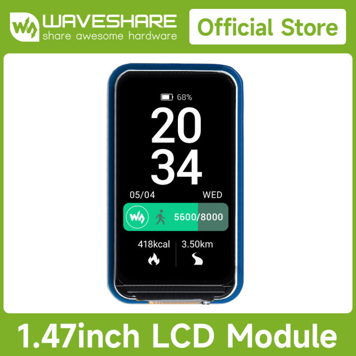 Waveshare 1.47inch LCD Display Module, Rounded Corners, 172x320 Resolution, SPI Interface for ...