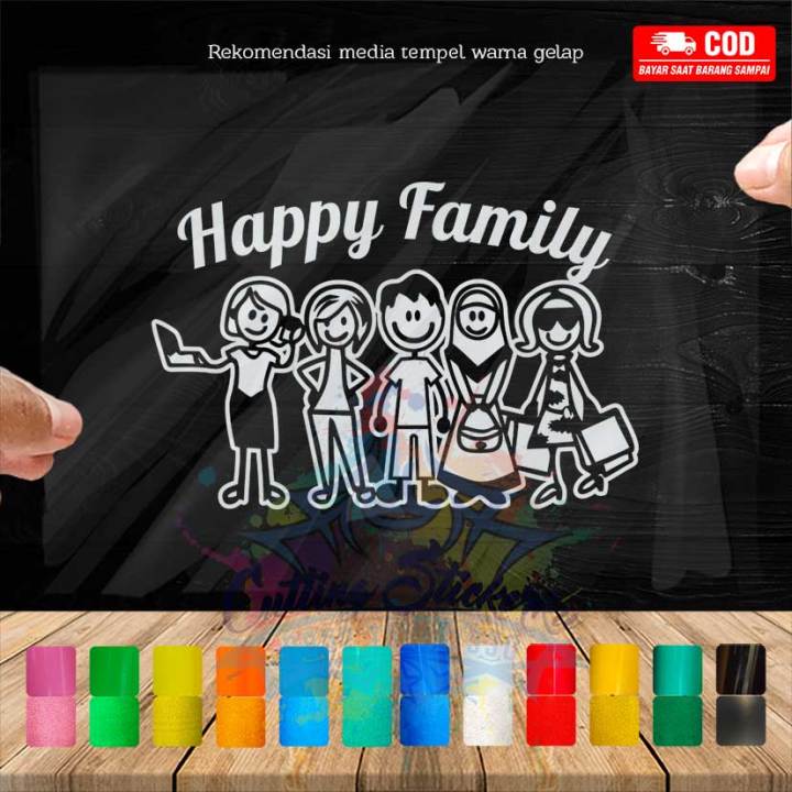 Cutting Stiker Happy Family Variasi Motor Sticker Mobil Avanza Kaca ...