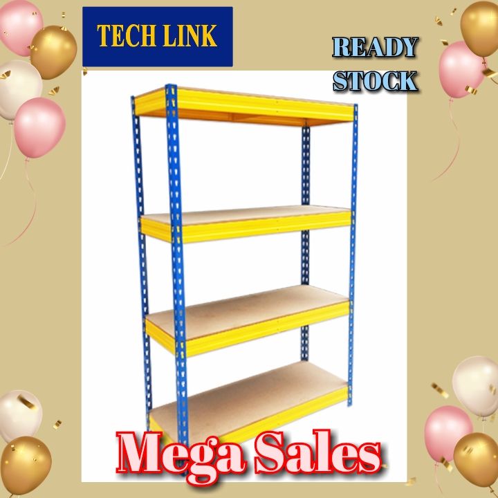 Boltless Rack with Fiberboard 450mmD x 900mmL x 1500mmH - YellowBlue ...