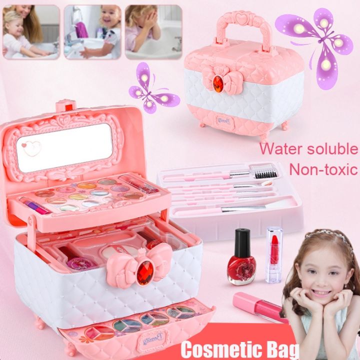 Kids Makeup Kit for Girl, Play Makeup for Little Girls with Ruby Bow ...