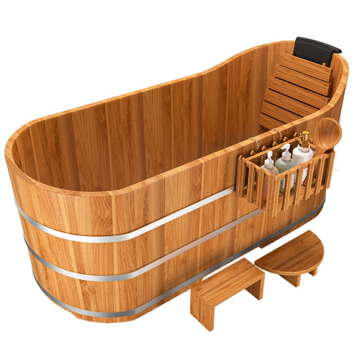 Solid wood bath bucket bath bucket household adult bath tub bath bucket ...