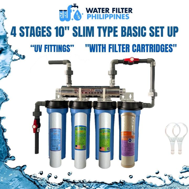Water Filter 4 Stages 10" Slim Type Basic WH with 2 GPM Uv Light ...
