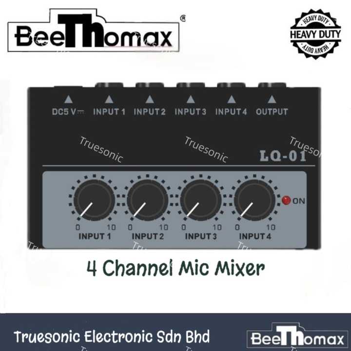 BEETHOMAX LQ-01 4 CHANNEL MICROPHONE MIXER | Lazada