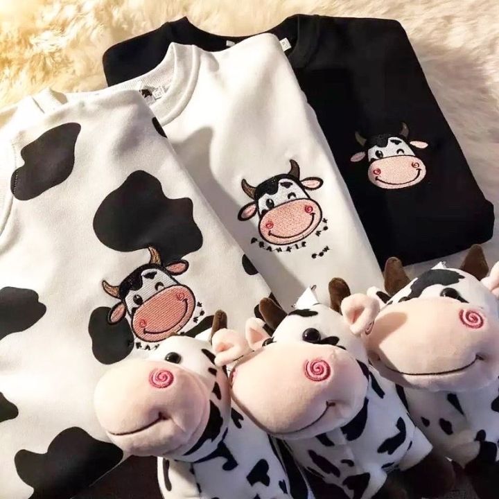 SWEATER MOTIF SAPI LUCU/MODEL PRINT COW BAHAN BABYTERRY | Lazada Indonesia