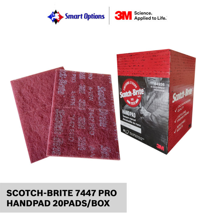 3M Scotch-Brite™ Hand Pad 7447 PRO 1box/20pcs | Lazada PH